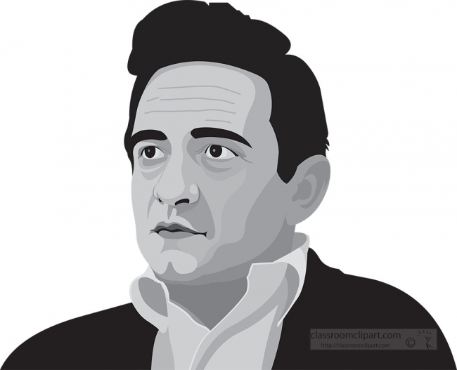 johnny cash singer gray color clipart - Classroom Clip Art