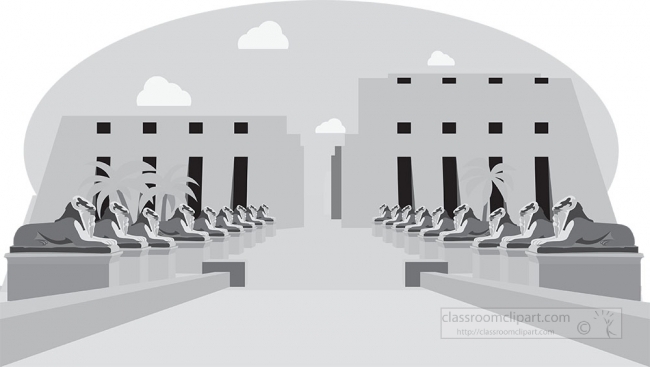 karnak temple ancient egypt 2 gray color clipart - Classroom Clip Art
