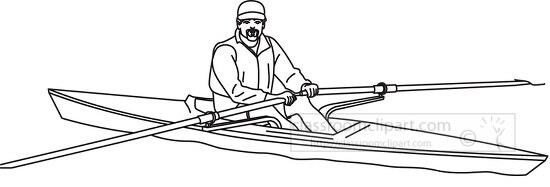 kayak 912 04 outline - Classroom Clip Art