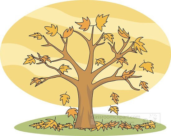 leaves falling from tree 02 - Classroom Clip Art