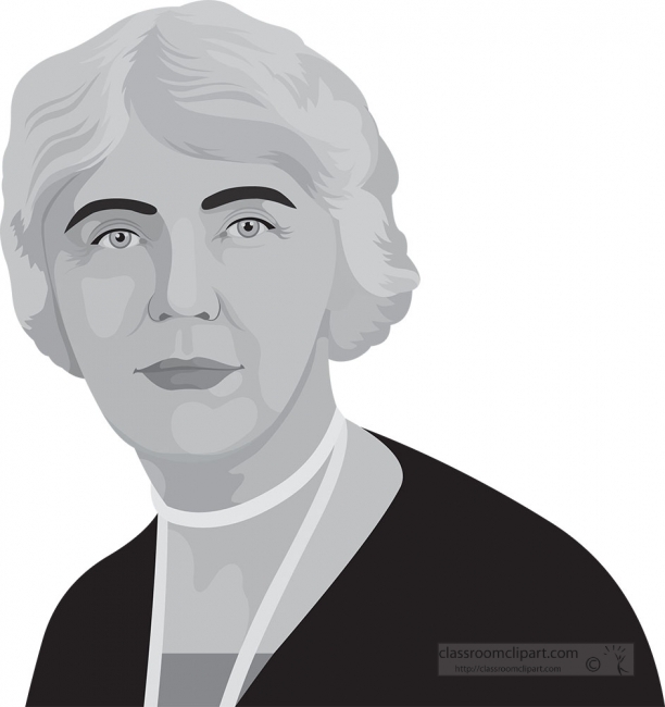 lou henry hoover first lady of the united states gray color clip ...