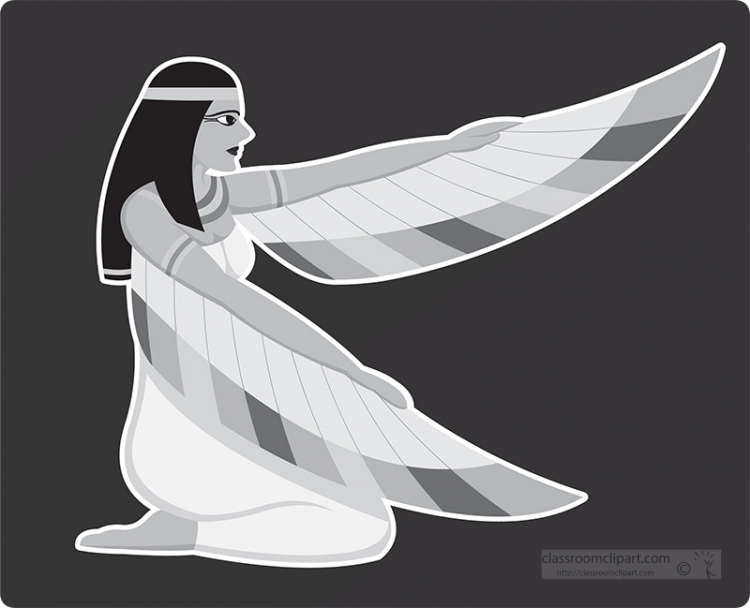 Free maat egyptian goddess gray color clipart - Classroom Clipart
