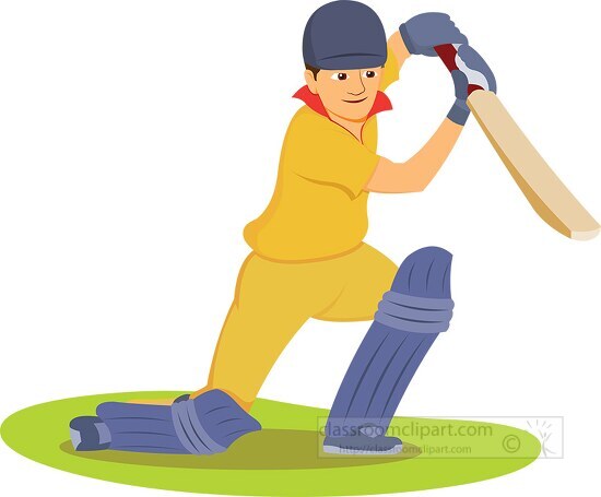 man batting playing cricket clipart - Classroom Clip Art