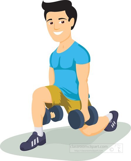 man doing exercise with dumbbells clipart - Classroom Clip Art