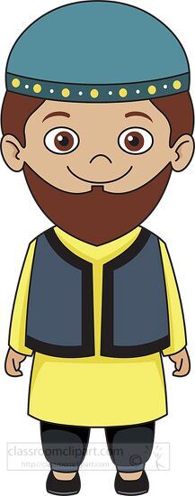 man in afghanistan costume afghanistan asia clipart - Classroom Clip Art