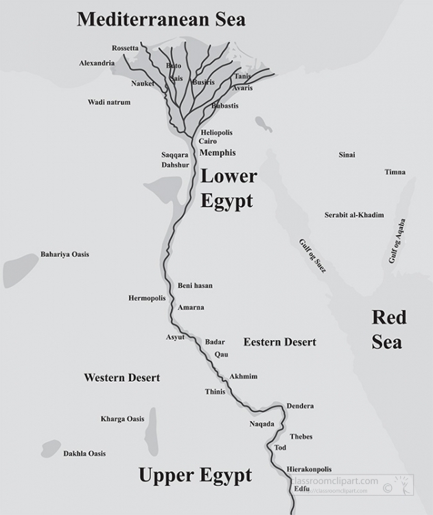 Free map of ancient egypt graphic image gray color clipart - Classroom ...