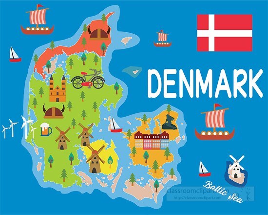 Europe Clipart-map of denmark illustrations icon landmarks clipart