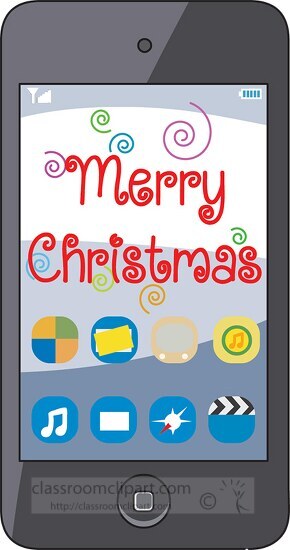 merry christmas message on phone clipart - Classroom Clip Art
