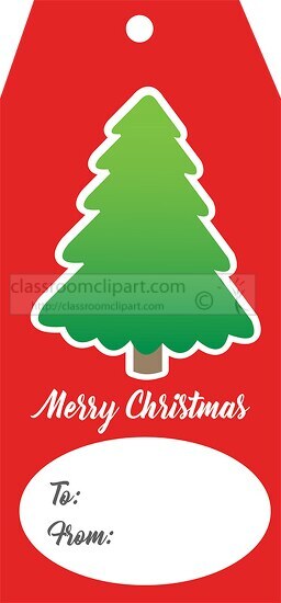 merry christmas tree gift tag clipart - Classroom Clip Art
