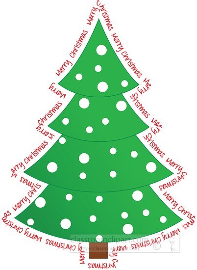 Christmas Clipart-merry christmas words around a tree