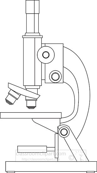 microscope black white outline clipart - Classroom Clip Art
