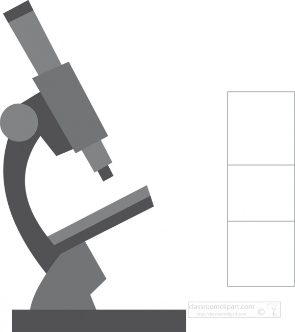 microscope gray color clipart - Classroom Clip Art