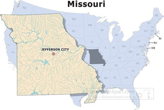 Missouri state large usa map clipart - Classroom Clip Art