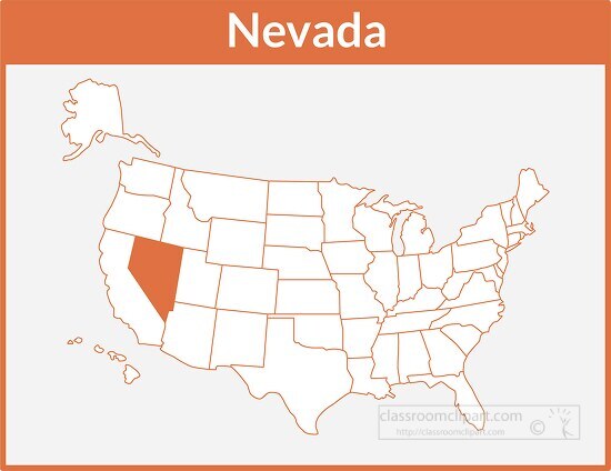 nevada us map square color outline clipart - Classroom Clip Art