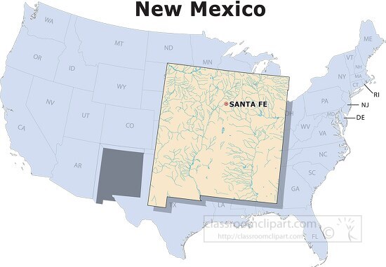 New Mexico state large usa map clipart - Classroom Clip Art