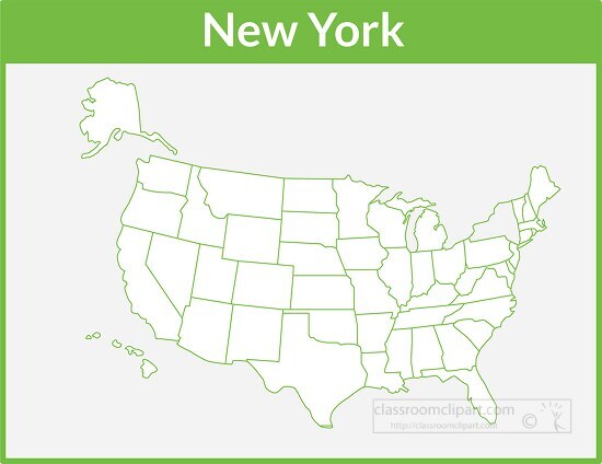 us map state new york square clipart image - Classroom Clip Art