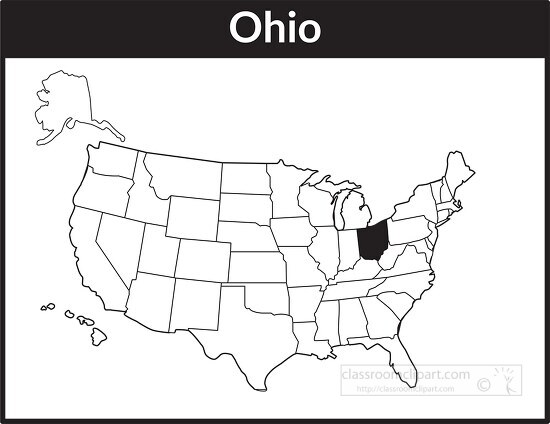 us map state ohio square clipart image - Classroom Clipart