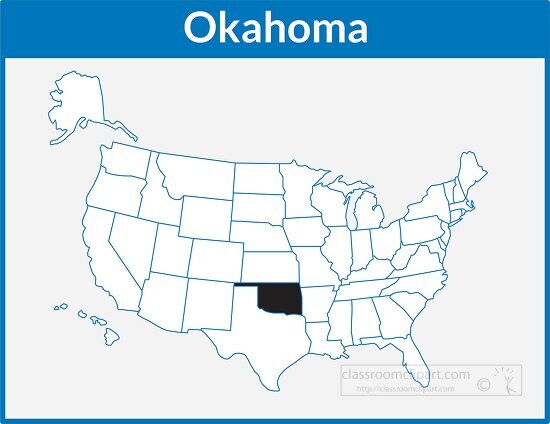 us map state oklahoma square clipart image - Classroom Clipart