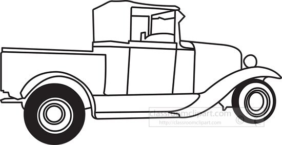 old truck black outline 22 - Classroom Clip Art