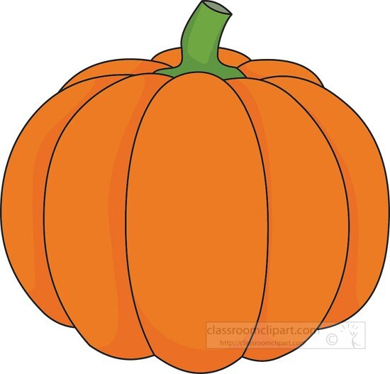 one orange pumpkin - Classroom Clipart