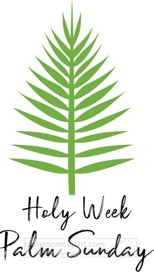 Christian Clipart-one palm branch celebrating holy week palm sunday ...