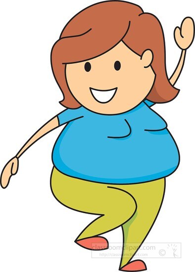 overweight lady dancing - Classroom Clip Art