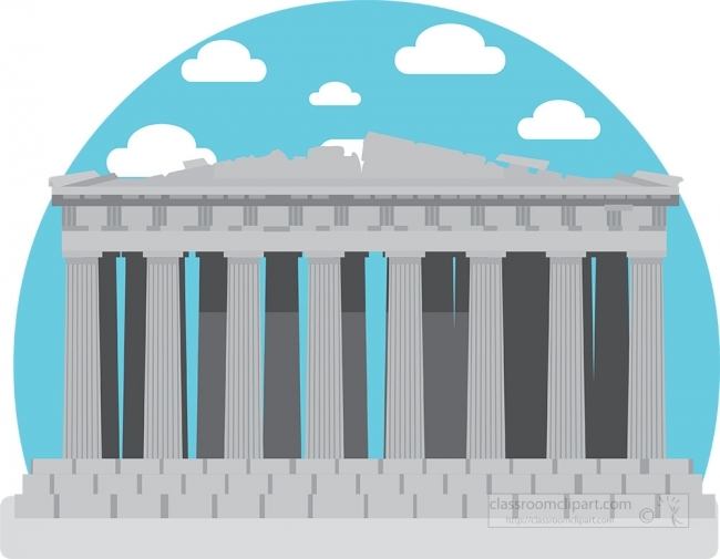 parthenon ancient greece gray clipart - Classroom Clip Art