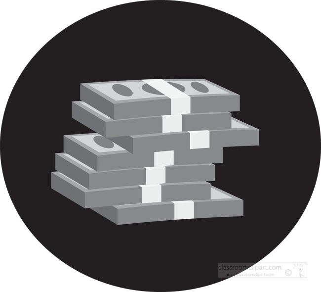 pile of money icon gray color clipart - Classroom Clip Art