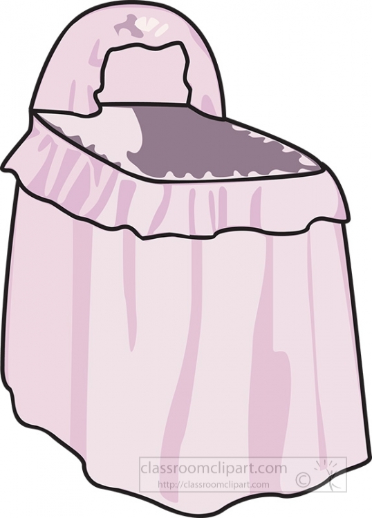 pink baby bassinet - Classroom Clip Art