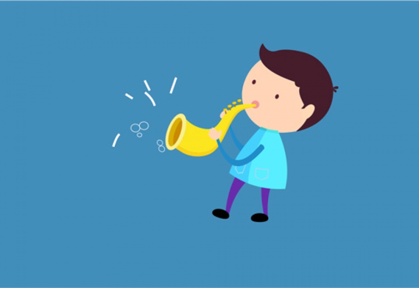 Music Animated Clipart-Playing Violin Animation