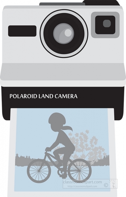 polaroid camera analog camera gray color clipart - Classroom Clip Art