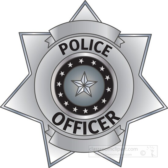 police officer silver badge clipart - Classroom Clip Art