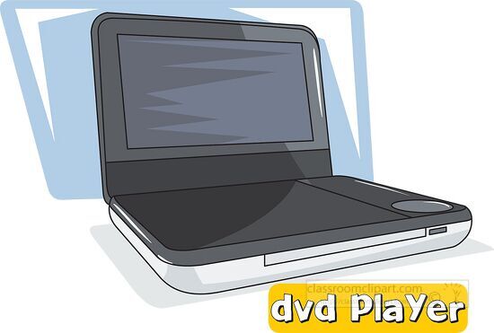 Free portable DVD player with screen clipart - Classroom Clipart