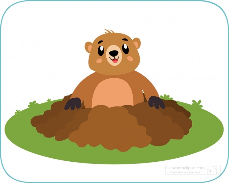 prairie dog pops out of whole in the ground clipart - Classroom Clip Art
