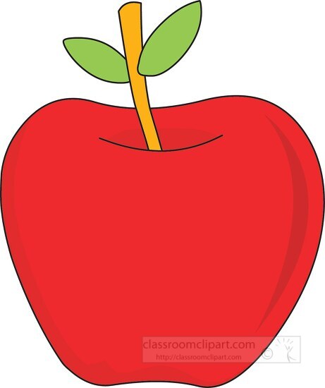 red apple for teacher - Classroom Clip Art