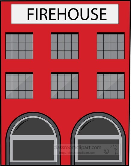 red firehouse clipart - Classroom Clip Art