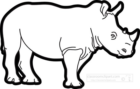 Rhinoceros Clipart-rhinoceros illustration of anatomy printable outline ...
