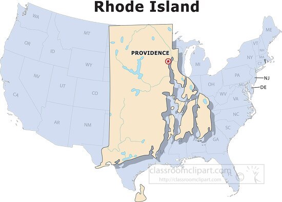 Rhode Island state large usa map clipart - Classroom Clip Art