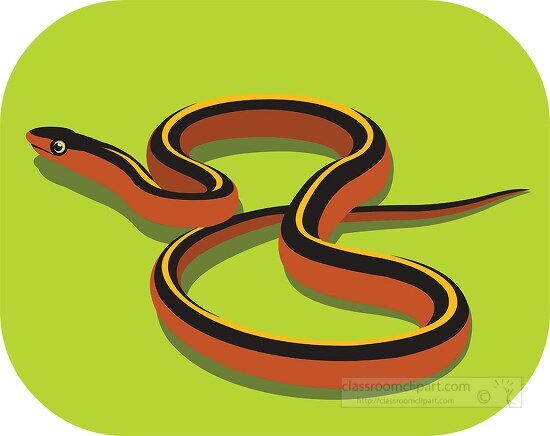 Ribbon Snake Reptile Animal Clipart - Classroom Clip Art
