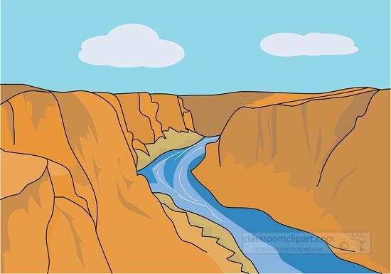 river running in grand canyon - Classroom Clip Art