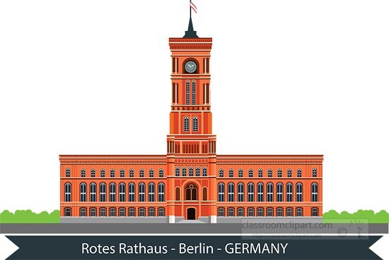 Architecture and Buildings Clipart-rotes rathaus berlin germany clipart