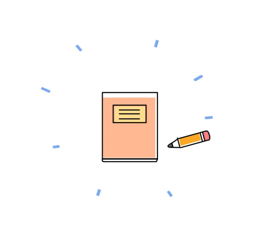 school notebook with pencil animated clipart - Classroom Clip Art