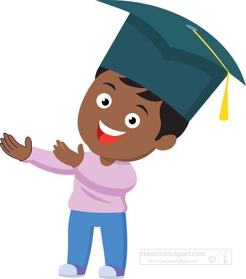 smiling student wearing graduation hat clipart 525 - Classroom Clip Art
