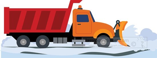 Weather Clipart-Snowplow with large scoop in front clears snow from ...