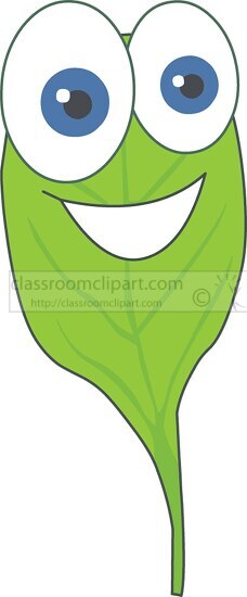 spinach leaf cartoon face - Classroom Clip Art