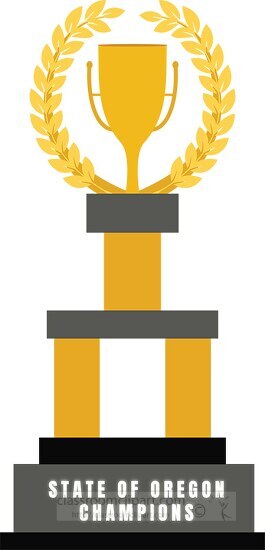 State of Oregon Championship Trophy Clipart - Classroom Clip Art
