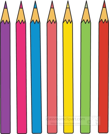 stationary colorful pencils 15c - Classroom Clipart