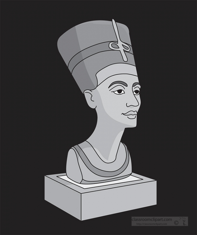 Free statue nefertiti ancient egyptian art gray color clipart ...