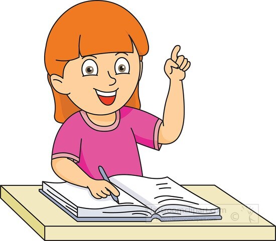 student asking question 09A - Classroom Clip Art