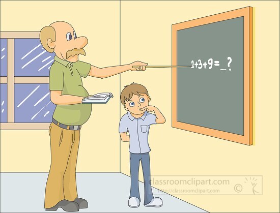 student teacher math problem - Classroom Clip Art